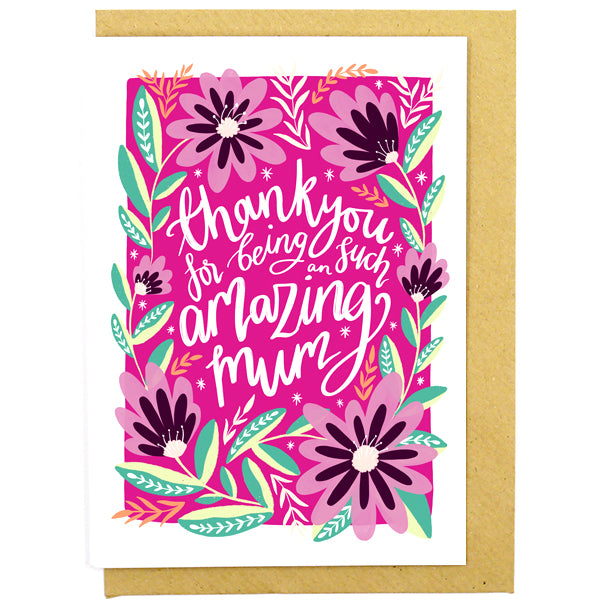 Thank You Amazing Mum Recycled Card – The Sunshine Bindery