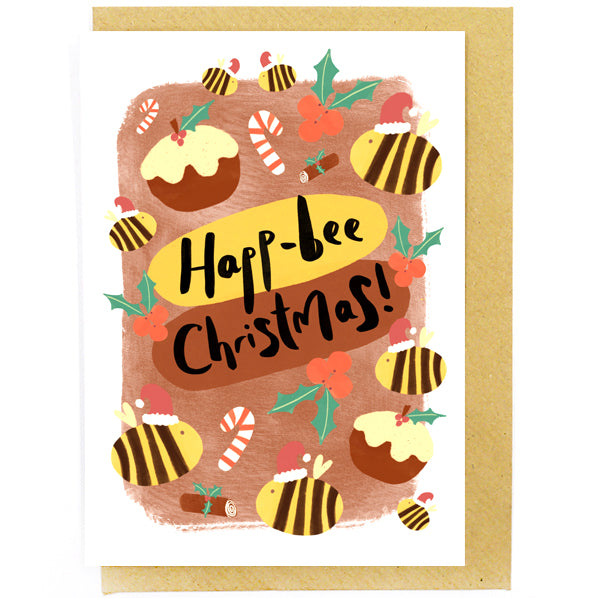 Happ-bee Christmas Recycled Card – The Sunshine Bindery