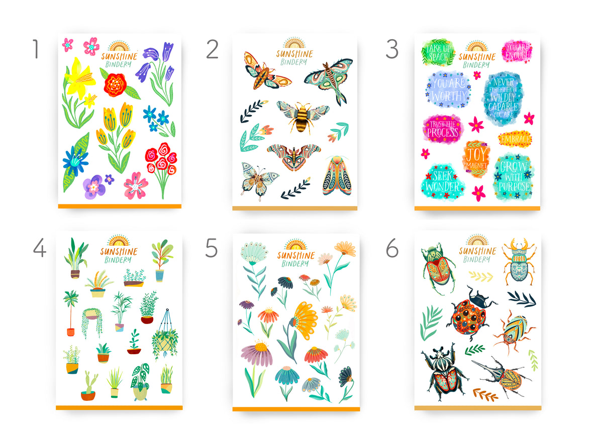 Sticker Sheet Bundle – The Sunshine Bindery